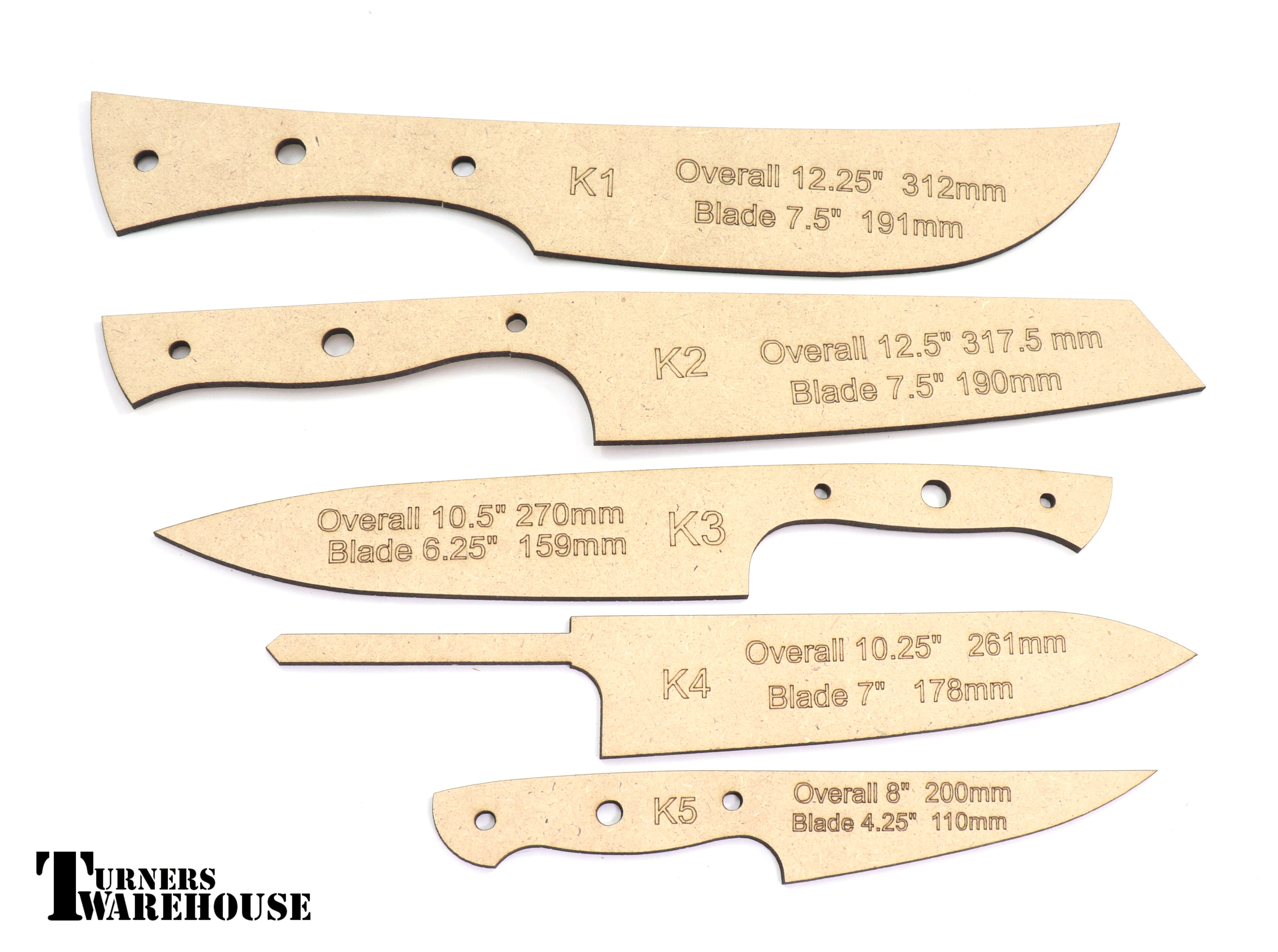 Knife Templates | Turners Warehouse